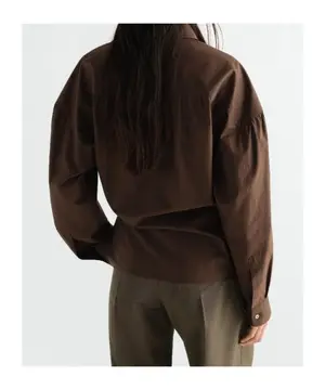 LEMAIRE Twisted-front Shirt - Truffle
