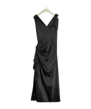 Dior Long Draped Dress - Black