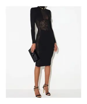 Elisabetta Franchi Knit And Lace Dress