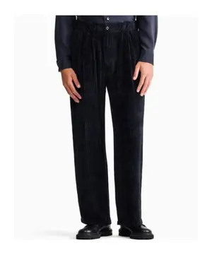 Giorgio Armani Trouser Oversized Fit Ribbed Viscose Velvet