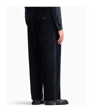 Giorgio Armani Trouser Oversized Fit Ribbed Viscose Velvet
