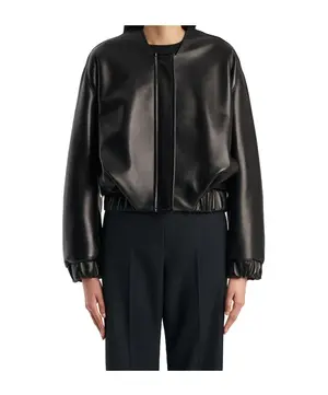 Khaite Cropped Leather Jacket