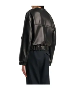 Khaite Cropped Leather Jacket