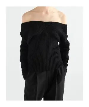 LEMAIRE Off-shoulder Sweater In Worsted Wool