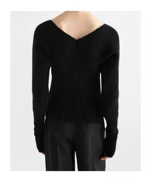 LEMAIRE Off-shoulder Sweater In Worsted Wool