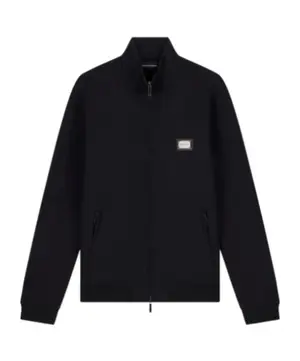 Emporio Armani Modal Jersey Full-zip Sweatshirt With Logo Plaque