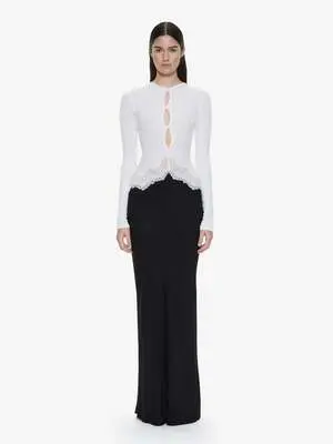 Christopher Esber Open Twist Verner Lace Dress - White/ Black