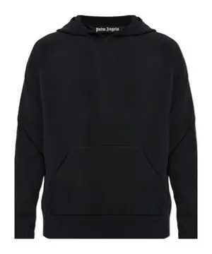 Palm Angels Long-sleeve Hooded Sweatshirt With Kangaroo Pocket