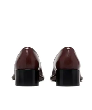 MAISON MARGIELA Piped Square Toe Block Heel Pumps - Adobe Brown
