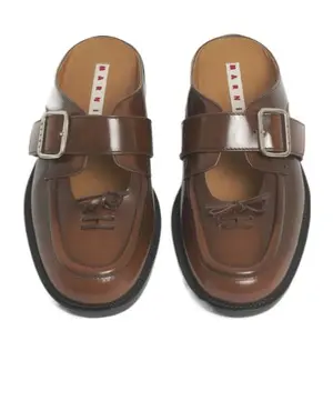 Marni Leather Bambi Buckle Sabot