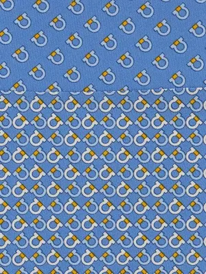 FERRAGAMO Gancini Square Print Silk Neck Tie
