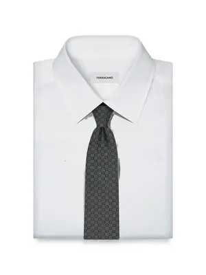 FERRAGAMO Gancini Silk Jacquard Tie