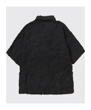 AND WANDER Pleated Short-sleeved Shirt
