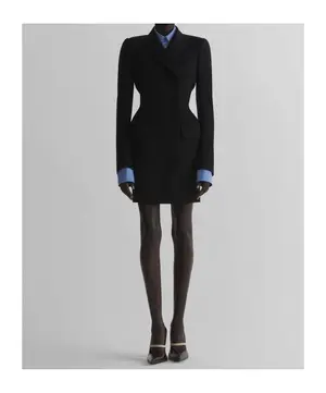 MUGLER Mini Hourglass Dress Jacket - Black