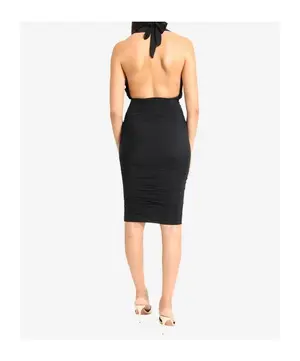 AMAZUIN Transparent Pleated Midi Dress