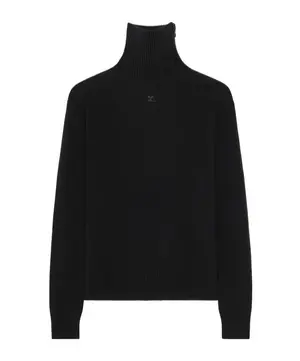 COURREGES Zipped-collar Sweater - Black