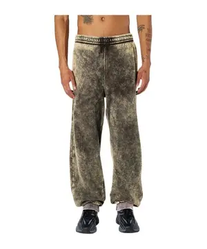 DIESEL® Drawstring Pants With Ribbed Trim - Green