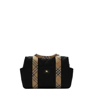 Burberry Check Trim Quilted Nylon Baby Changing Bag - Black