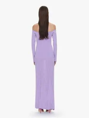 Christopher Esber Salacia Pleated Off Shoulder Dress