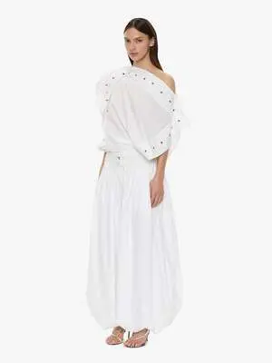 Christopher Esber Spiral Stone Snap Poplin Top - White