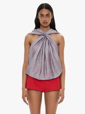 Christopher Esber Draped Hooded Top - Faded Lilac