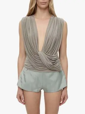 Christopher Esber Ripple Drape Top - Grey