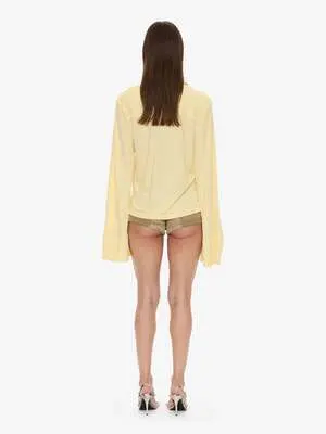 Christopher Esber Deconstructed Denim Long Sleeve Polo - Butter