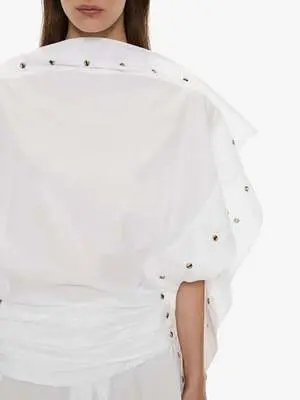 Christopher Esber Cotton Poplin Spiral Stone Snap Dress
