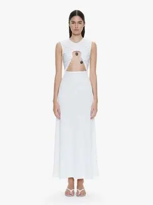 Christopher Esber Hiero Crystal Disconnect Tank Dress - White