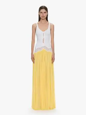 Christopher Esber Open Twist Verner Lace Tank Dress - White/ Soleil