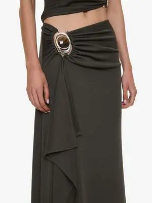 Christopher Esber Occhio Crystal Cascade Maxi Skirt - Brown