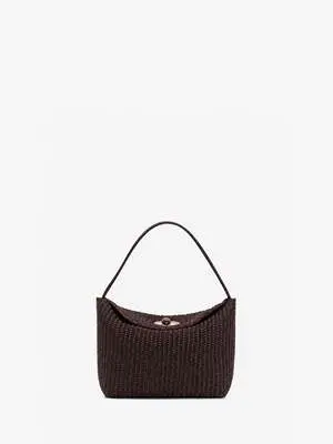 Christopher Esber Turnlock Raffia Mini Bag - Milk Chocolate