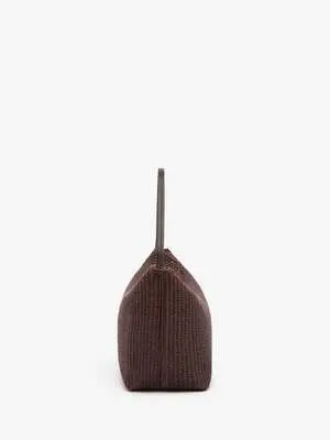Christopher Esber Turnlock Raffia Shoulder Bag - Milk Chocolate