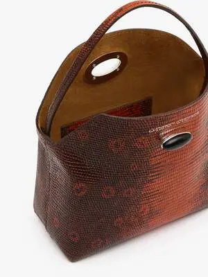 Christopher Esber Turnlock Lizard Mini Bag - Lizard Brown