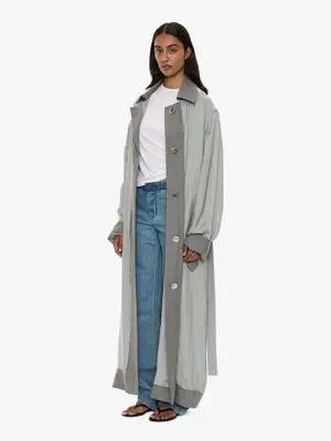 Christopher Esber Retract Tailored Duster Coat In Viscose Herringbone