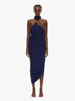 Christopher Esber Tropique Droplet Halter Dress - Blue
