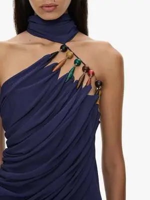 Christopher Esber Tropique Droplet Halter Dress - Blue