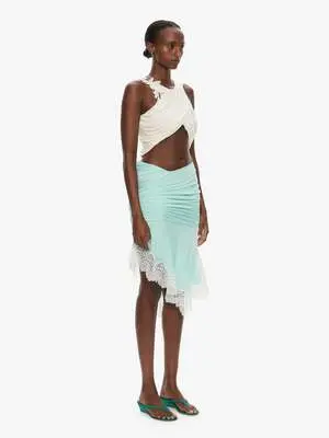 Christopher Esber Hibiscus Embroidered Fold Up Tank - White