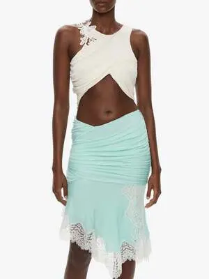 Christopher Esber Hibiscus Embroidered Fold Up Tank - White