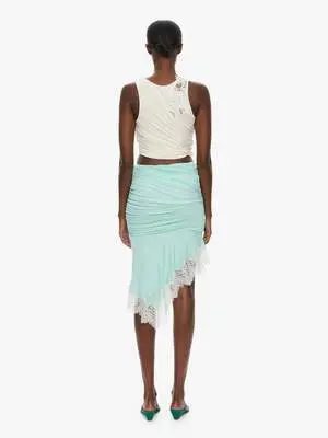Christopher Esber Hibiscus Embroidered Fold Up Tank - White