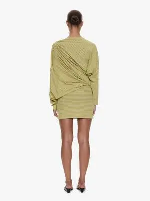 Christopher Esber Aiba Draped Cotton Jersey Long Sleeve Dress