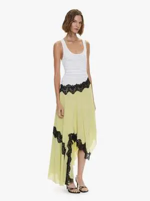 Christopher Esber Cutaway Lace Gathered Tank Dress