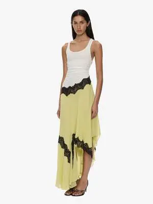 Christopher Esber Cutaway Lace Gathered Tank Dress - Yellow
