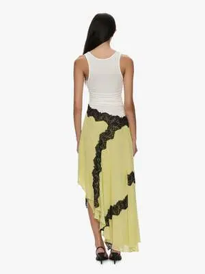 Christopher Esber Cutaway Lace Gathered Tank Dress - Yellow