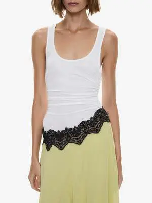 Christopher Esber Cutaway Lace Gathered Tank Dress - Yellow