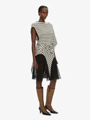 Christopher Esber Striped Jersey Panelled Tee Dress