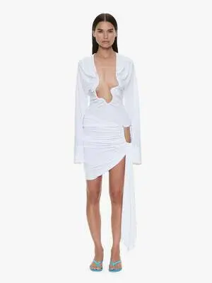 Christopher Esber Salacia Ruched Long Sleeve Top - White