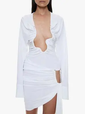 Christopher Esber Salacia Ruched Long Sleeve Top - White