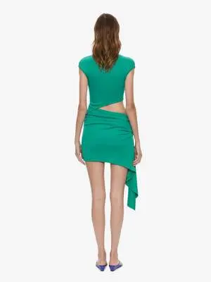 Christopher Esber Droplet Crystal Clasp Draped Tank Dress