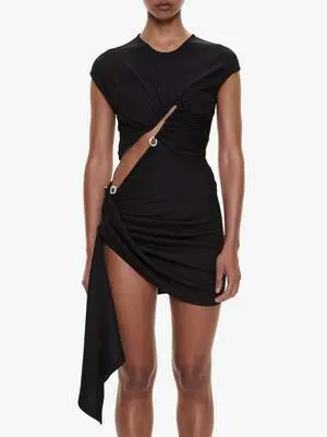 Christopher Esber Droplet Crystal Clasp Draped Tank Dress